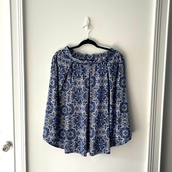 LuLaRoe | Skirts | Lularoe Madison Skirt Size Xl Blue And White | Poshmark